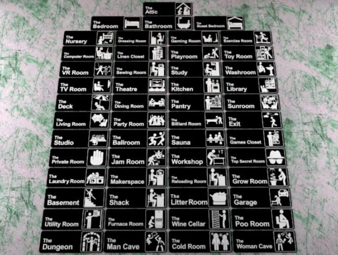 3D Printed the Office Style Room and Door Signs Two Color Custom Colors ...