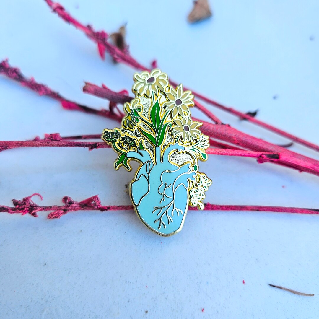 Sunflower Heart Organ Anatomy Anatomical Flower Floral Enamel Pin ...