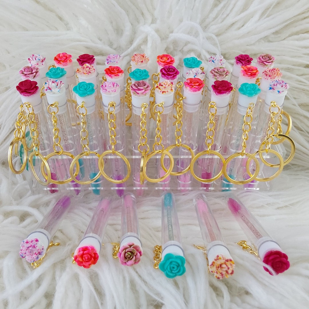 Rose Flower Many Colors Mascara Spoolies Brush Lash Wand With Keychain ...