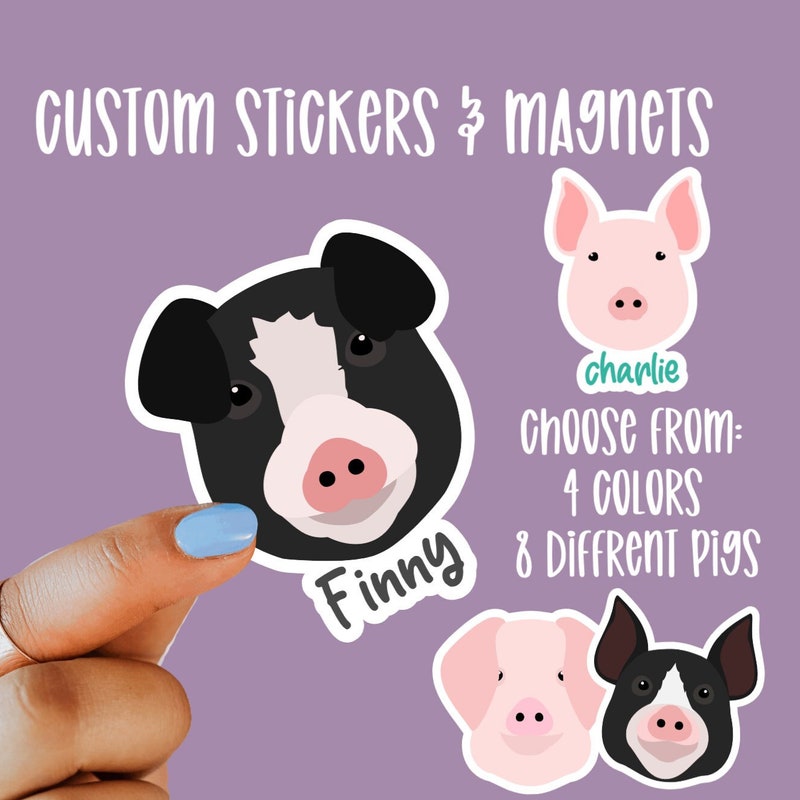 Pig Name Sticker - Etsy