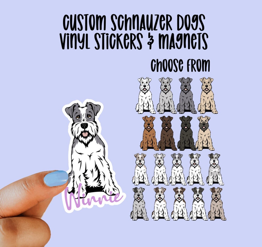 Custom Schnauzer Vinyl Stickers and Magnets |waterproof Vinyl Stickers ...