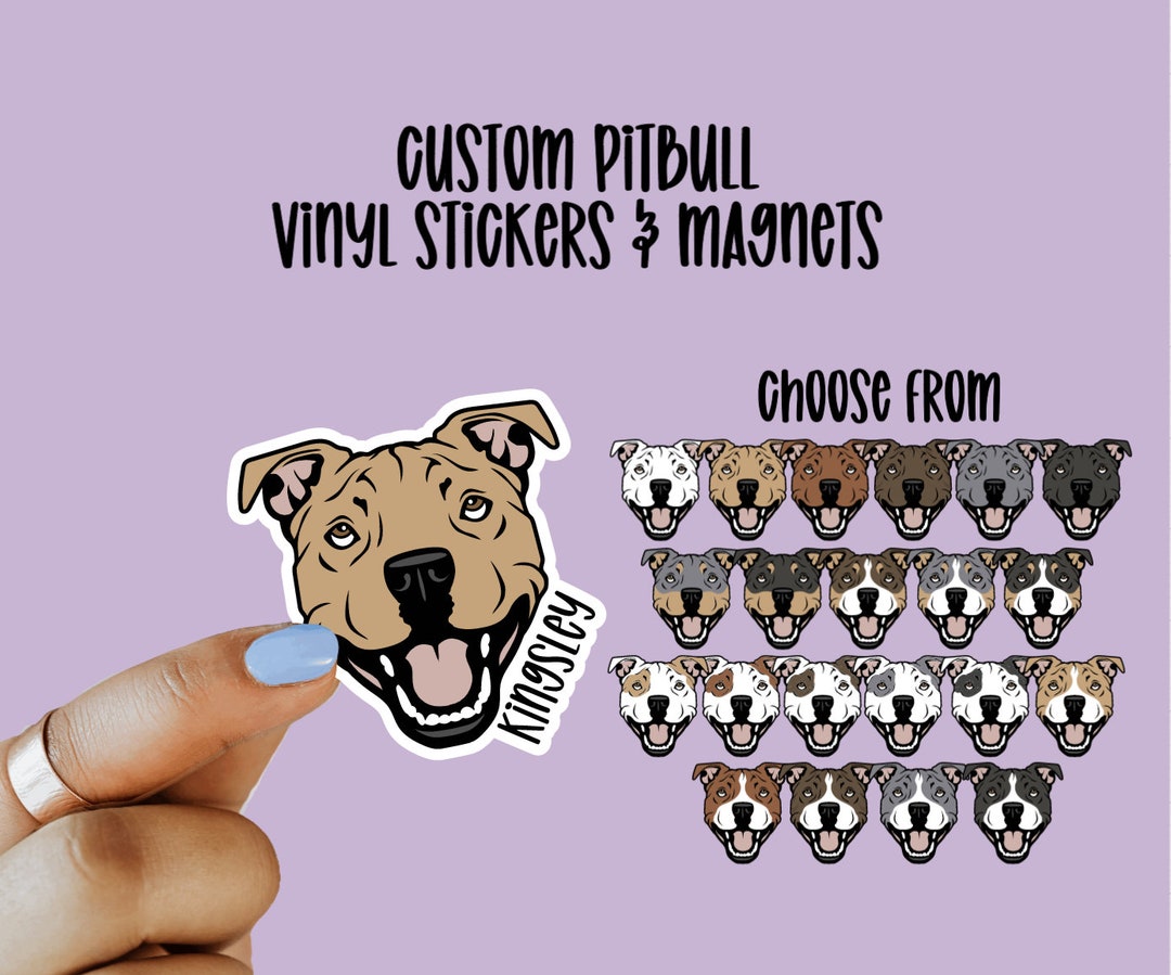 Custom Pit Bull Vinyl Stickers and Magnets | American Pit Bull Terrier ...