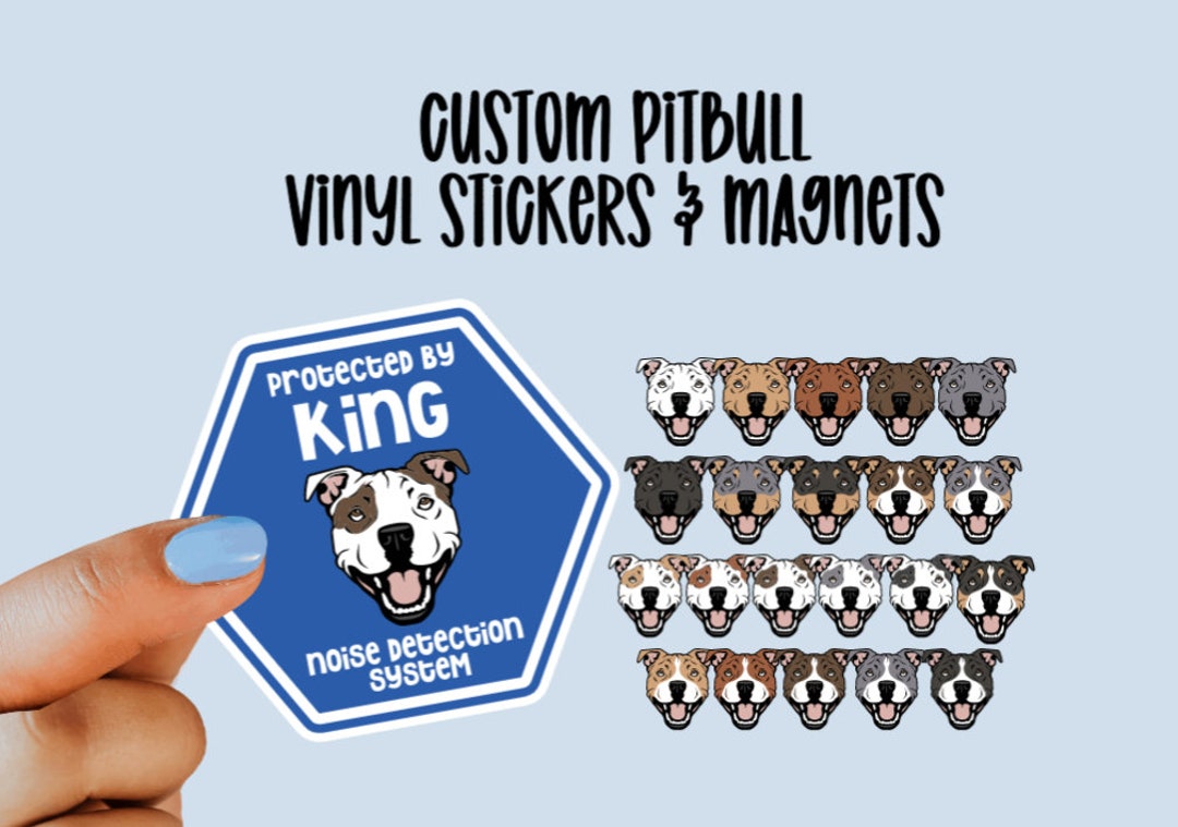 Custom Pit Bull Vinyl Stickers and Magnets | American Pit Bull Terrier ...