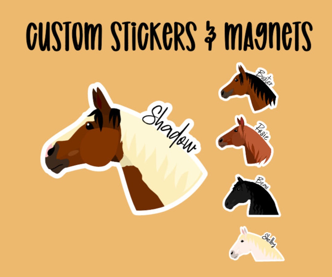 Custom Horse Stickers and Magnets, Water Bottle Stickers, Laptop ...