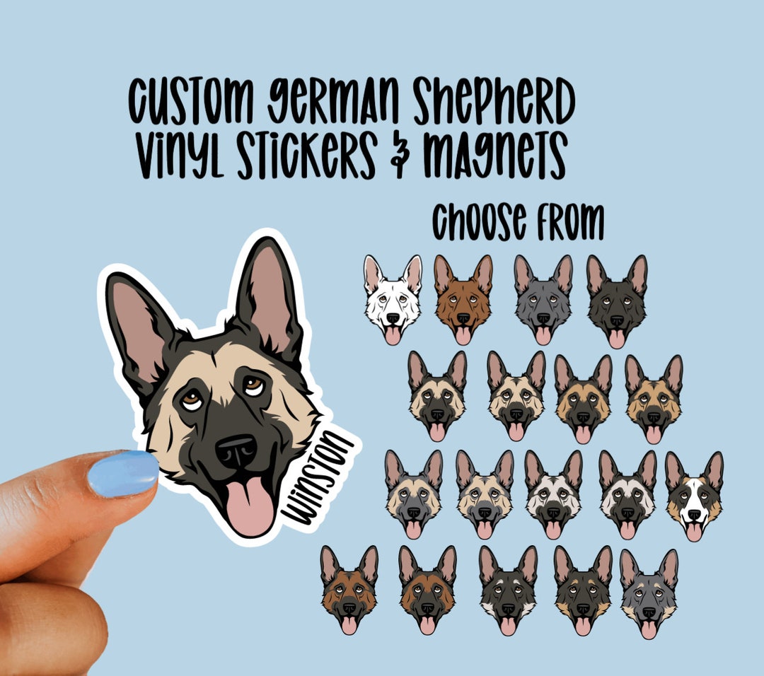 Custom German Shepherd Vinyl Stickers & Magnets, Gift for German ...