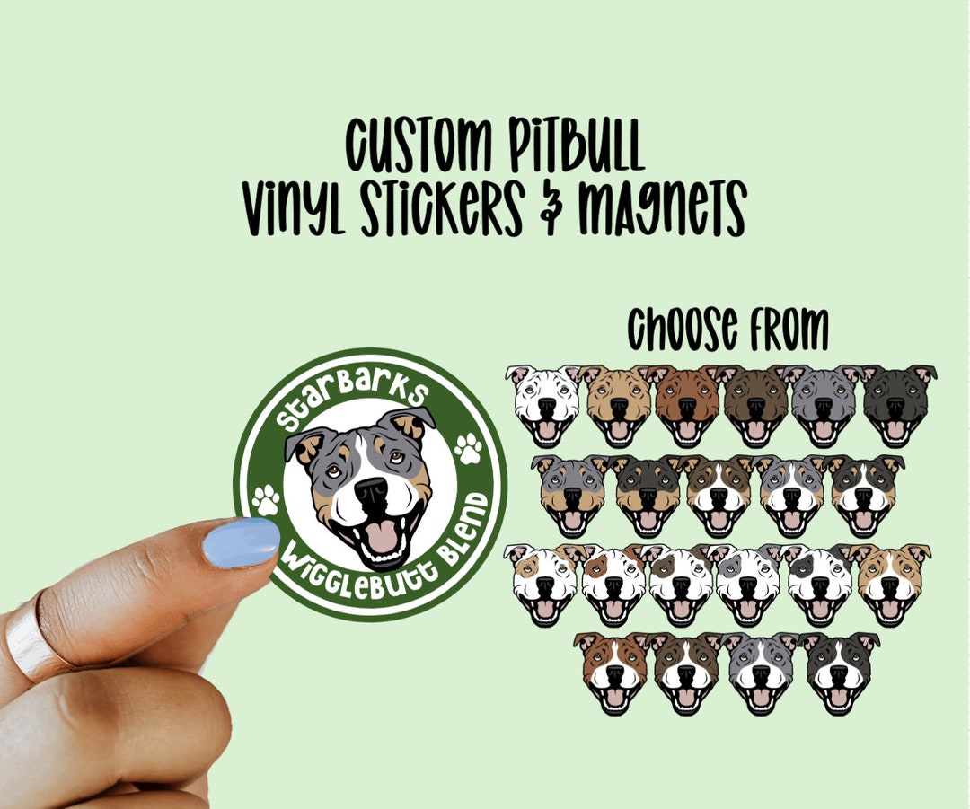 Custom Pit Bull Vinyl Stickers and Magnets | American Pit Bull Terrier ...