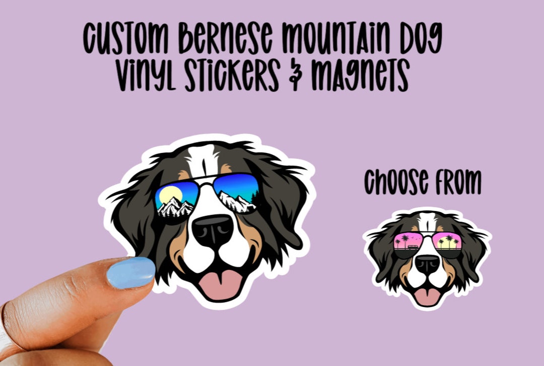 Custom Bernese Mountain Dog Stickers and Magnets | Bernese Mountain Dog ...
