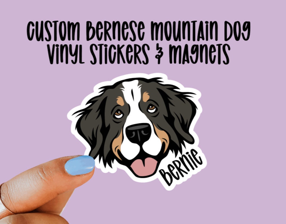 Custom Bernese Mountain Dog Stickers and Magnets | Bernese Mountain Dog ...