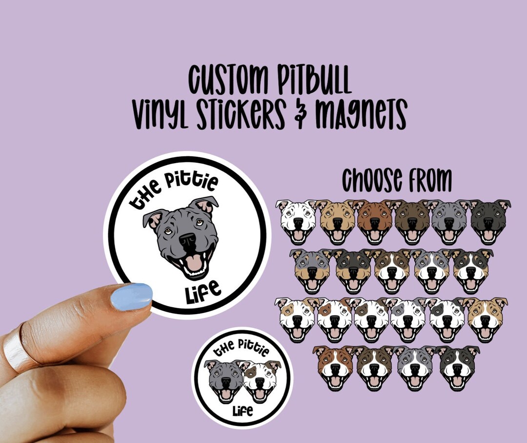 Custom Pit Bull Vinyl Stickers and Magnets | American Pit Bull Terrier ...