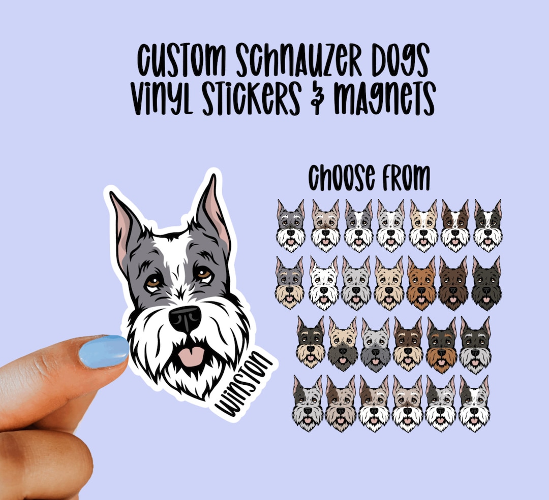 Custom Schnauzer Vinyl Stickers and Magnets |waterproof Vinyl Stickers ...