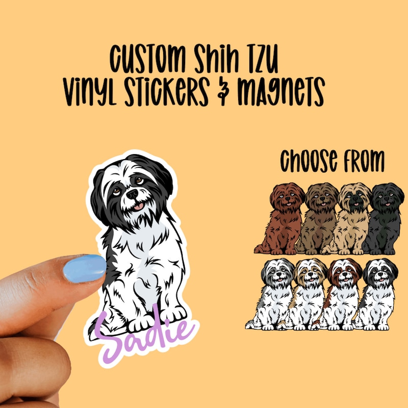 Custom Shih Tzu Stickers - Etsy