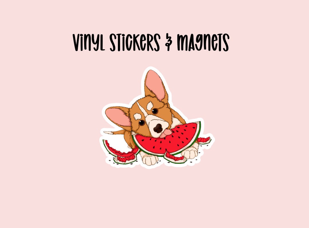 Corgi Vinyl Stickers and Magnets Cute Corgi Sticker Summer Sticker Gift ...