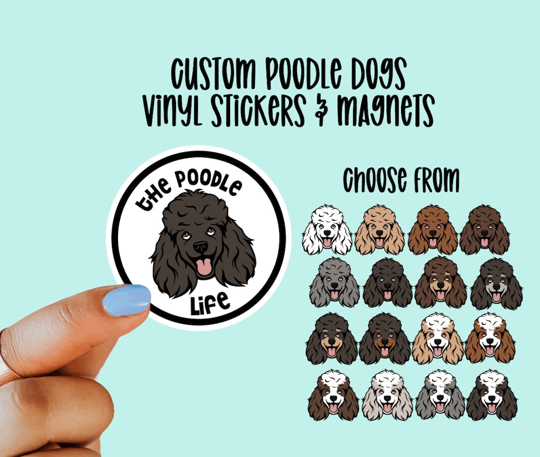 Custom Poodle Gift Sticker or Magnet, Custom Dog Sticker,dog Magnet ...
