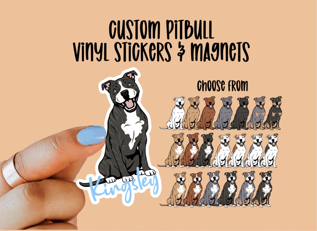 Custom Pit Bull Vinyl Stickers and Magnets | American Pit Bull Terrier ...