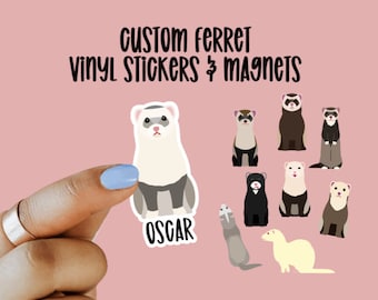 Fluffy Ferret Sticker / Cute Animal Sticker / Ferret Gift / - Etsy