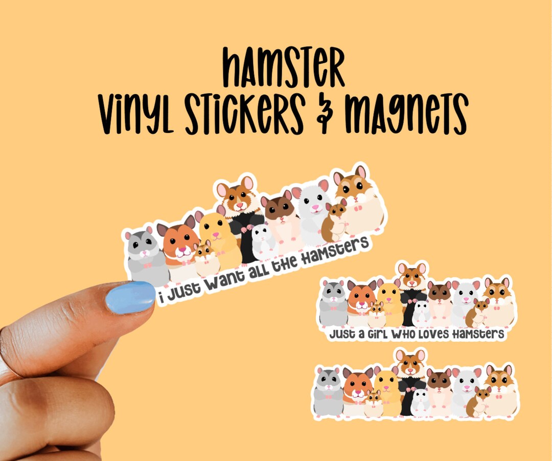 Hamster Stickers and Magnets | Vinyl Stickers - Etsy