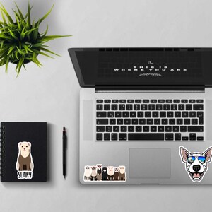 Cute Ferret Vinyl Stickers and Magnets, Water Bottle Stickers, Laptop ...