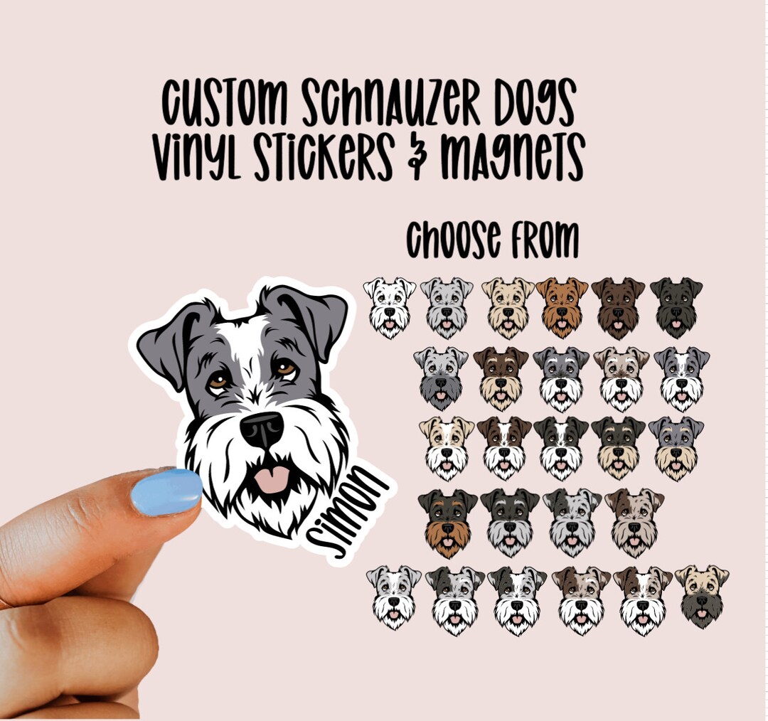 Custom Schnauzer Vinyl Stickers and Magnets |waterproof Vinyl Stickers ...