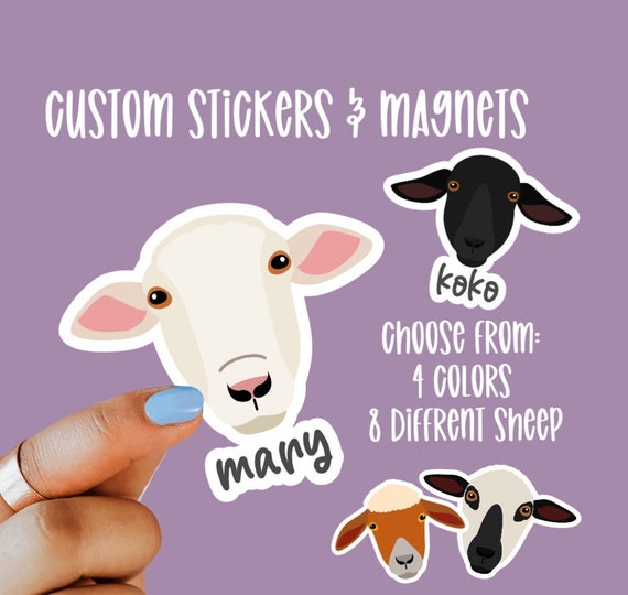 Custom Sheep Stickers and Magnets Water Bottle Stickers - Etsy