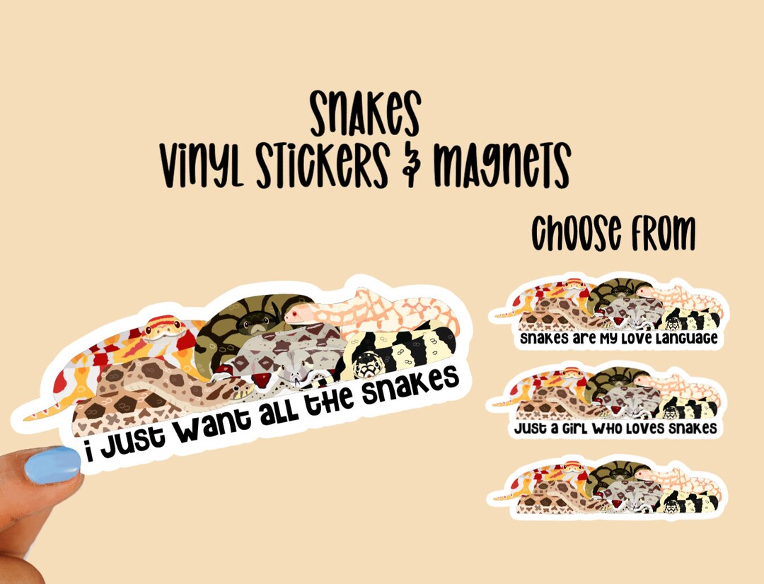 Cute Snake Stickers and Magnets | Vinyl Stickers | Waterproof - Etsy