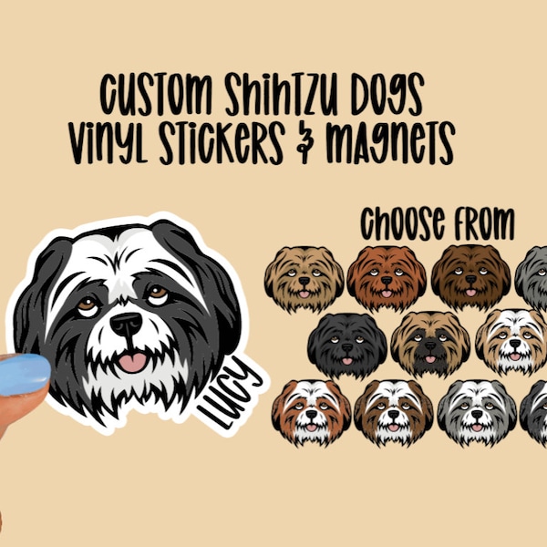 Shih Tzu Stickers - Etsy
