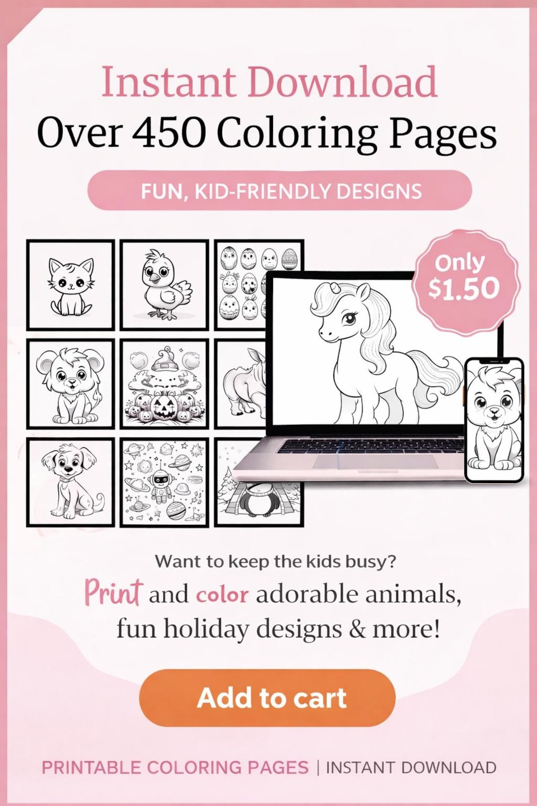 Kids Coloring Book Bundle | 450 Printable Pages (digital Download) - Etsy