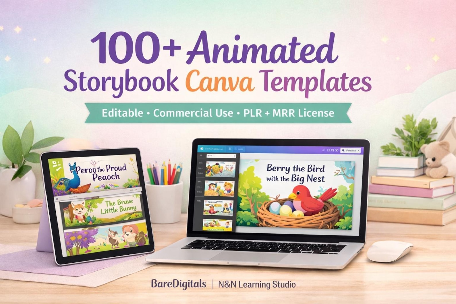 100 Animated Storybook Canva Templates | Editable Digital Bundle ...