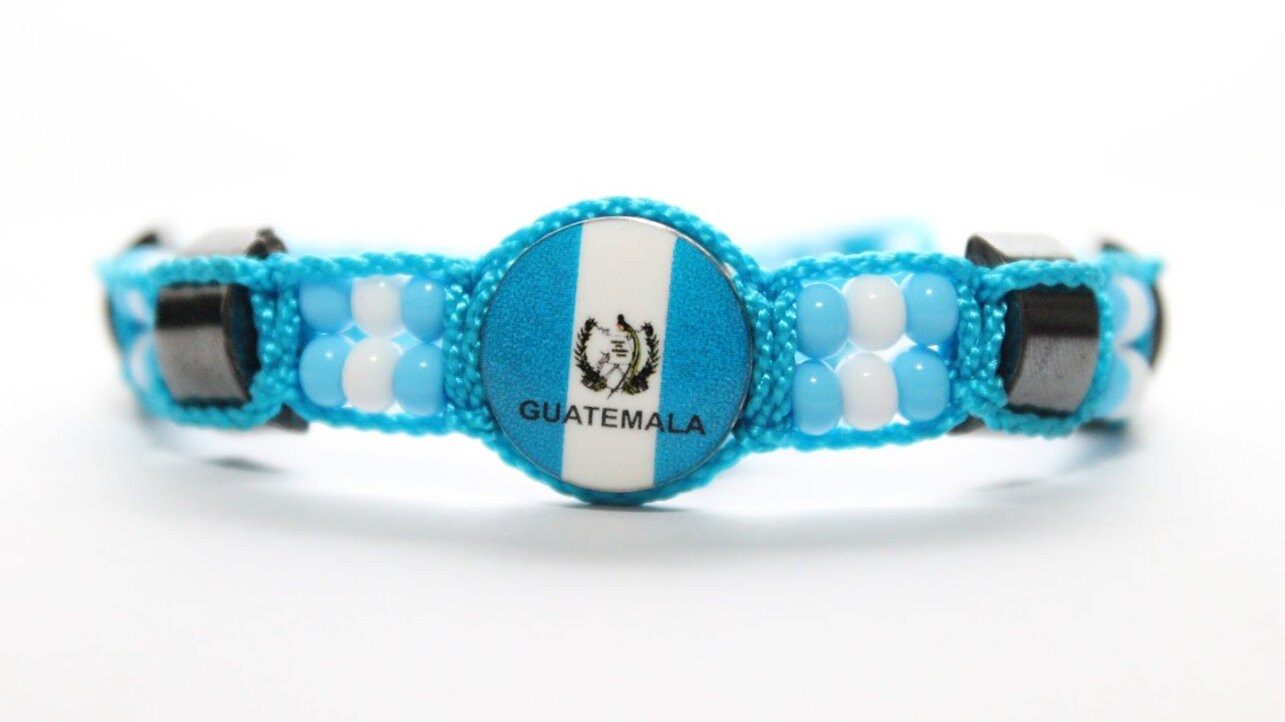 Beaded Bracelet Guatemalan Flag | Etsy