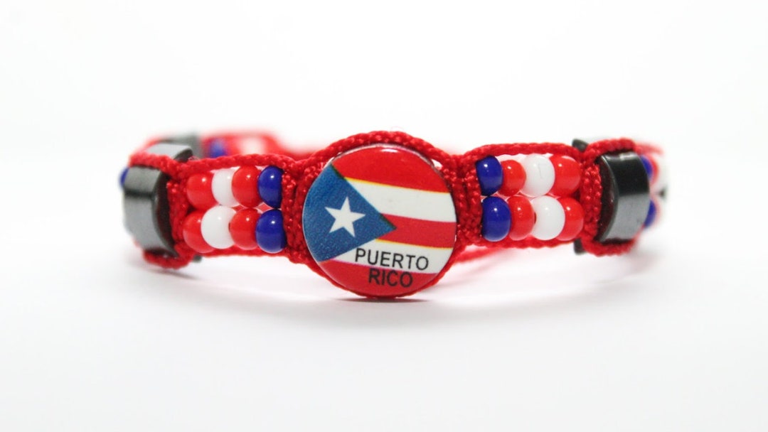 Beaded Bracelet Puerto Rican Flag - Etsy