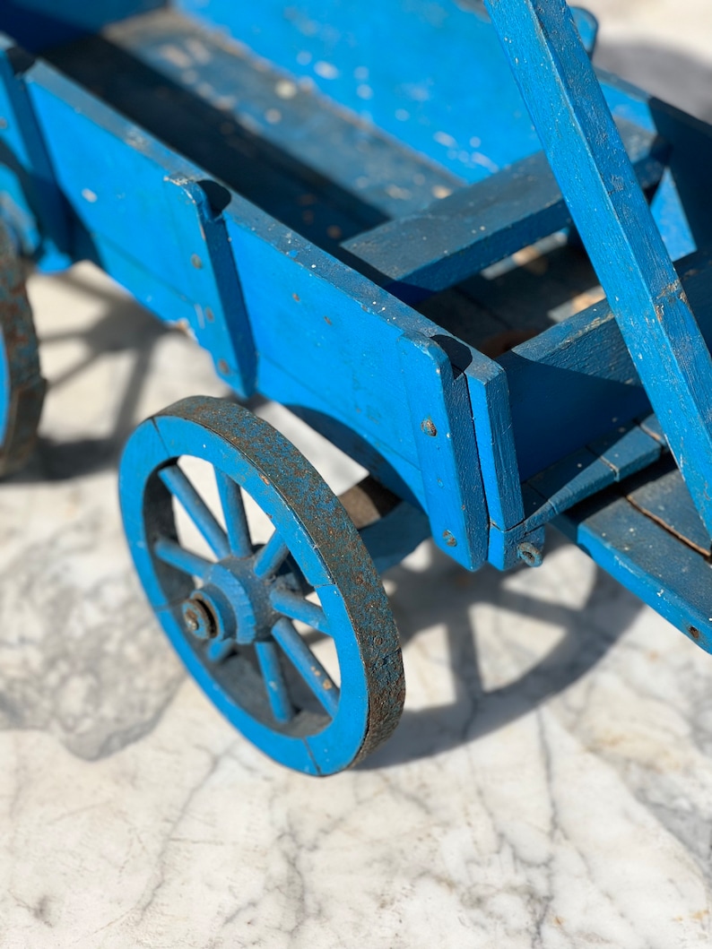 Antique Cart Wooden Handcart Toy Vintage 1950 - Etsy