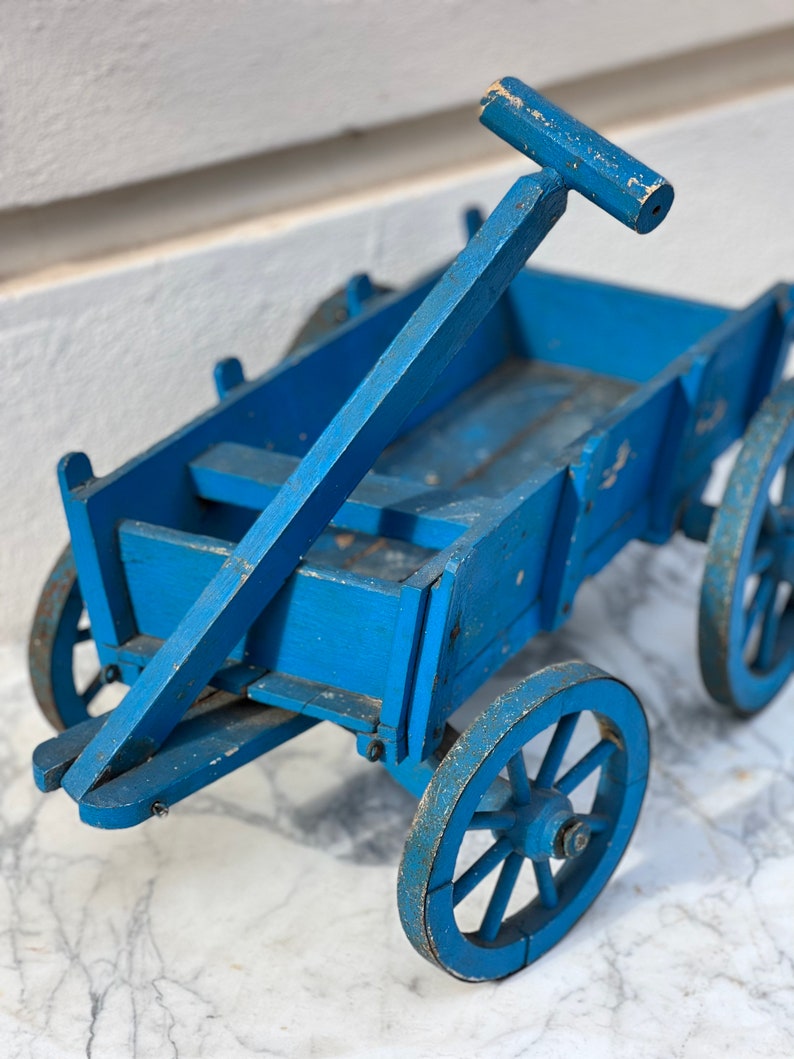 Antique Cart Wooden Handcart Toy Vintage 1950 - Etsy