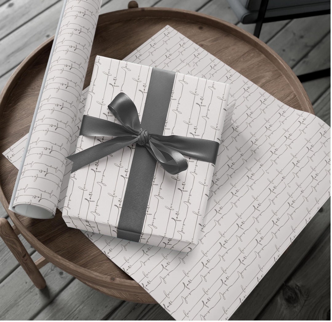 Faith Love Jesus Wrapping Paper, Religious Wrapping Paper, Christian ...