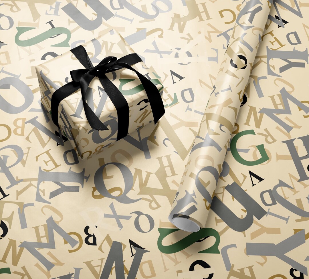 Alphabet Letters Gift Wrap: School Birthday Wrapping Paper - Etsy