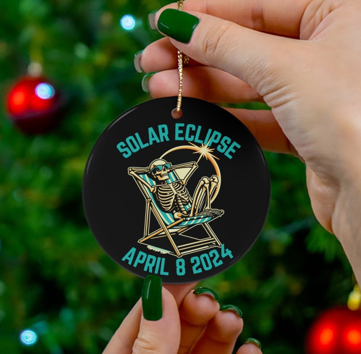 Solar Eclipse Ornament 2024, 2024 Total Solar Eclipse Ornament, Solar ...