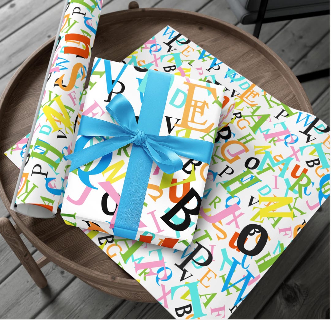 Alphabet Letters Gift Wrap: Teacher Student Gift Wrapping - Etsy