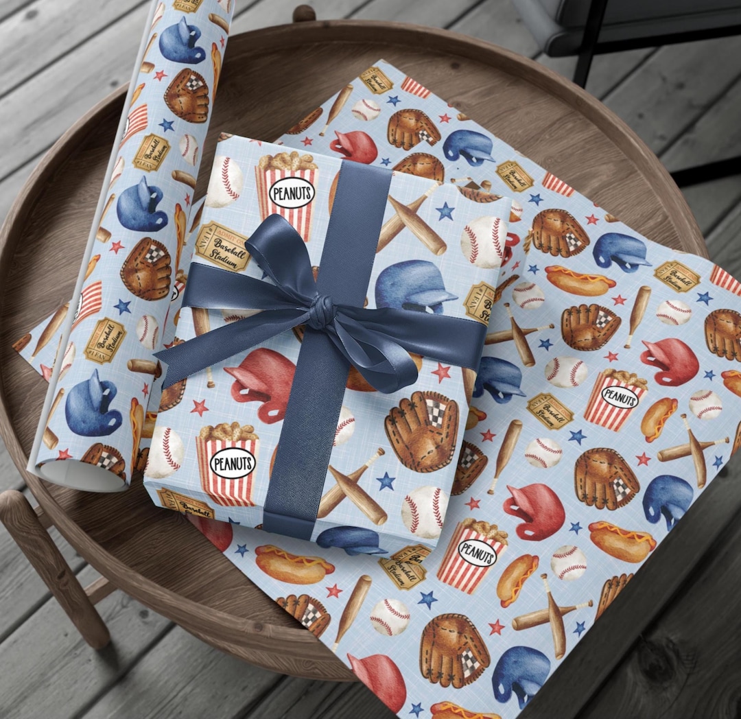 Baseball Theme Gift Wrapping Paper, Sports Theme Wrapping Paper - Etsy