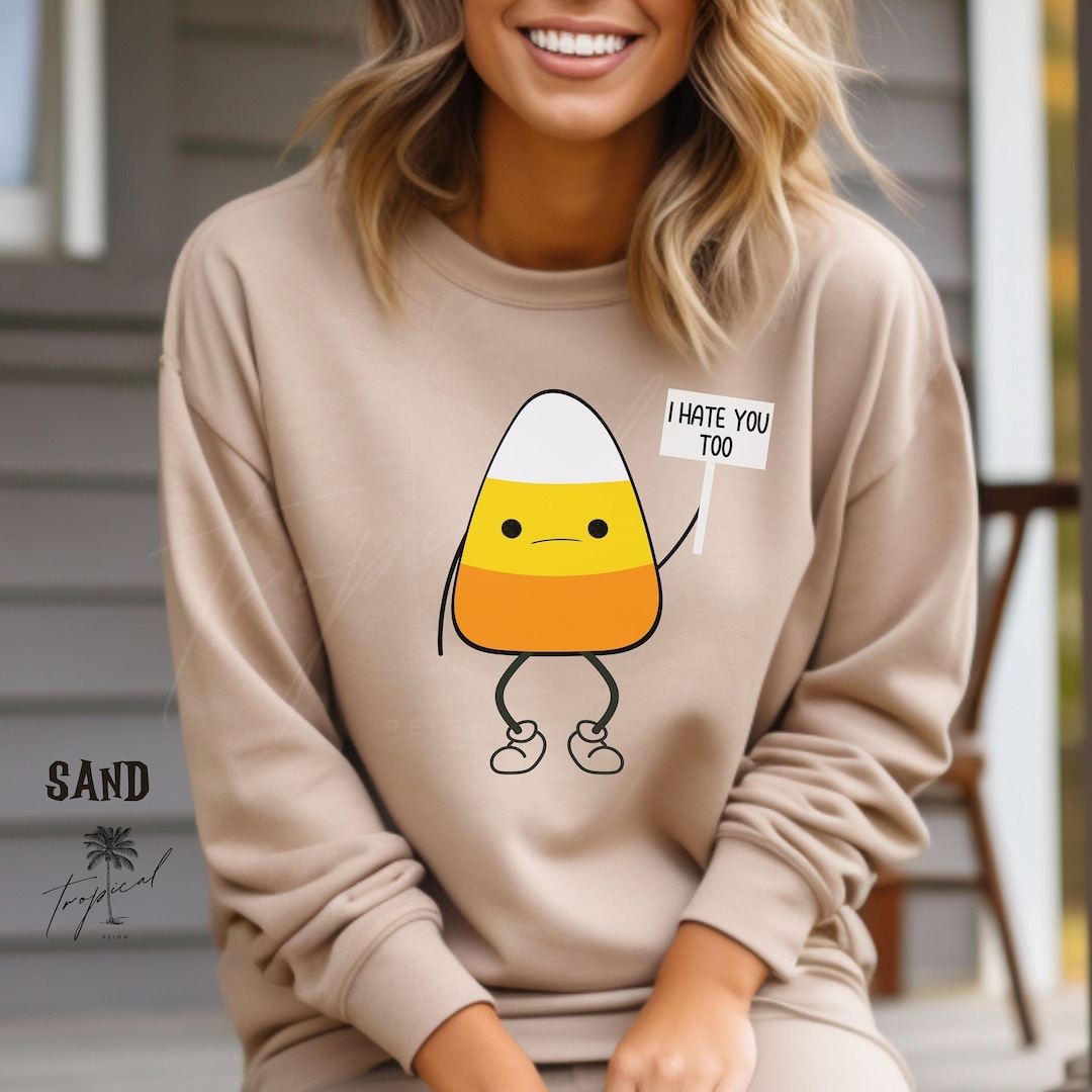 Funny Candy Corn Halloween Sweatshirt: Unisex Graphic Sweater - Etsy
