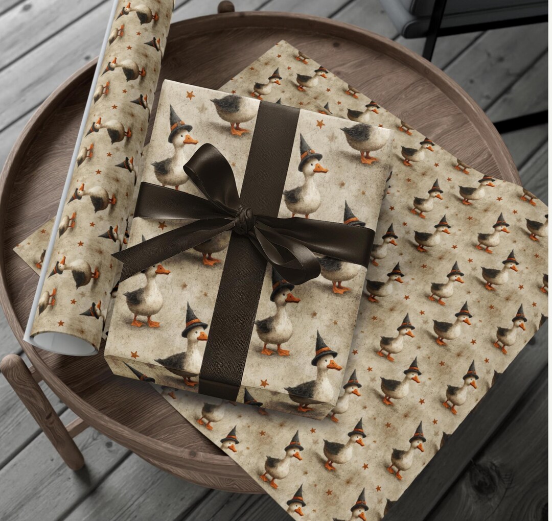 Cartoon Ducks Wrapping Paper: Party Hats Celebration Gift Wrap - Etsy