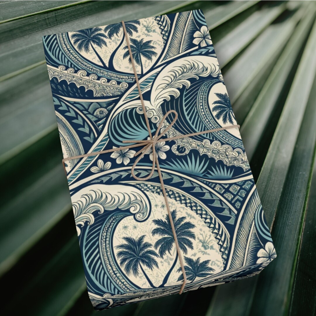 Vintage Palm Tree Wrapping Paper: Retro Wave Design Gift Wrap - Etsy