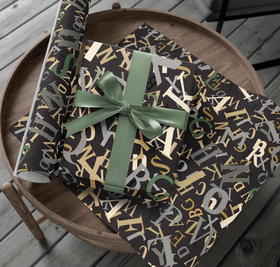 Alphabet Letters Gift Wrap, School Gift Wrapping, Childrens Birthday ...