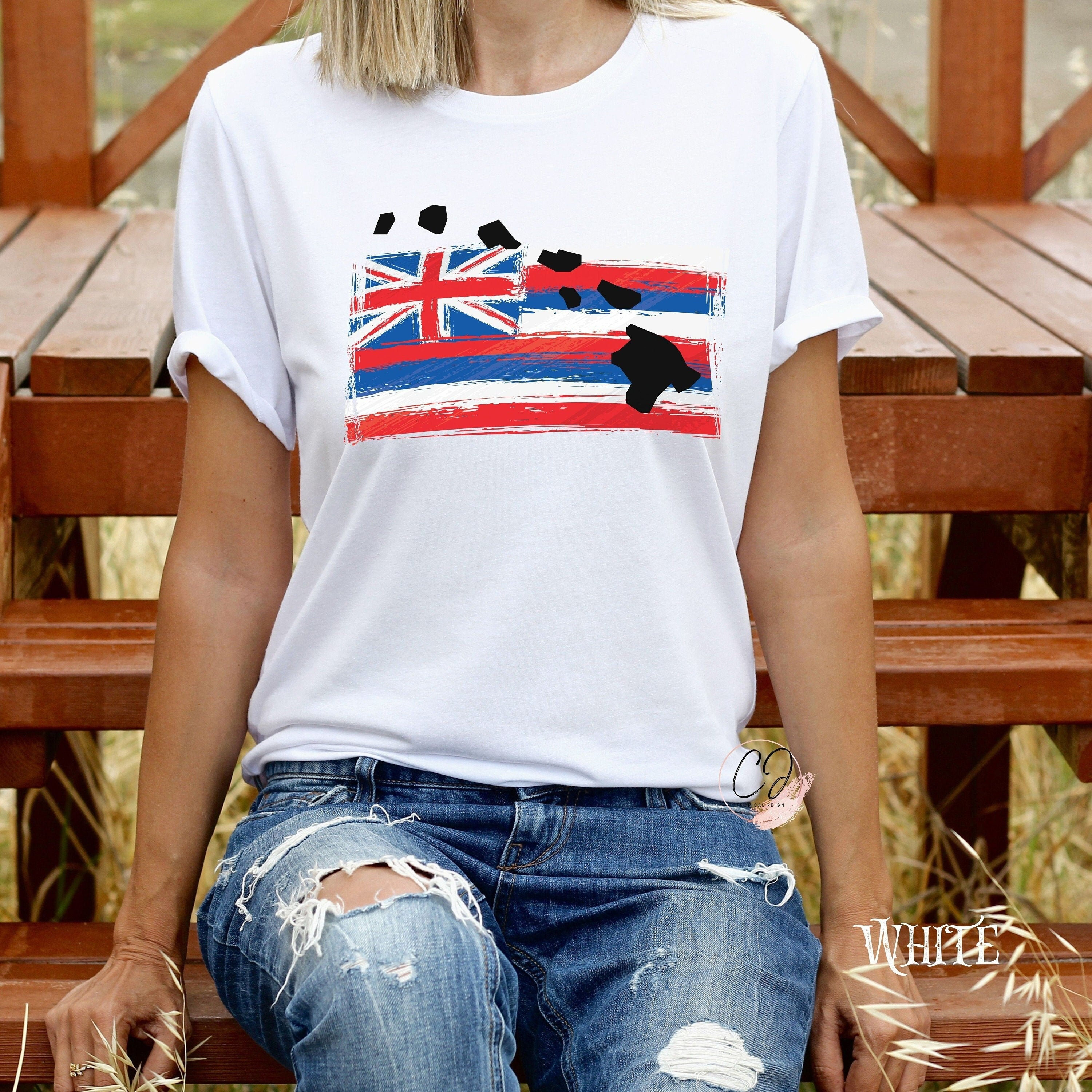 Hawaiian Flag Shirt, Hawaii Flag Shirt for Her, 808 Hawaii Tee, Local ...