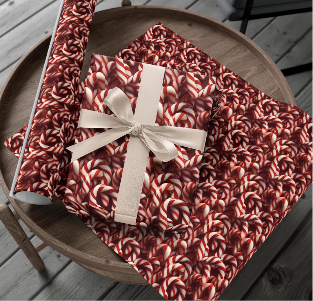 Candy Cane Wrapping Paper, Christmas Wrapping Paper,candy Gift Wrap ...