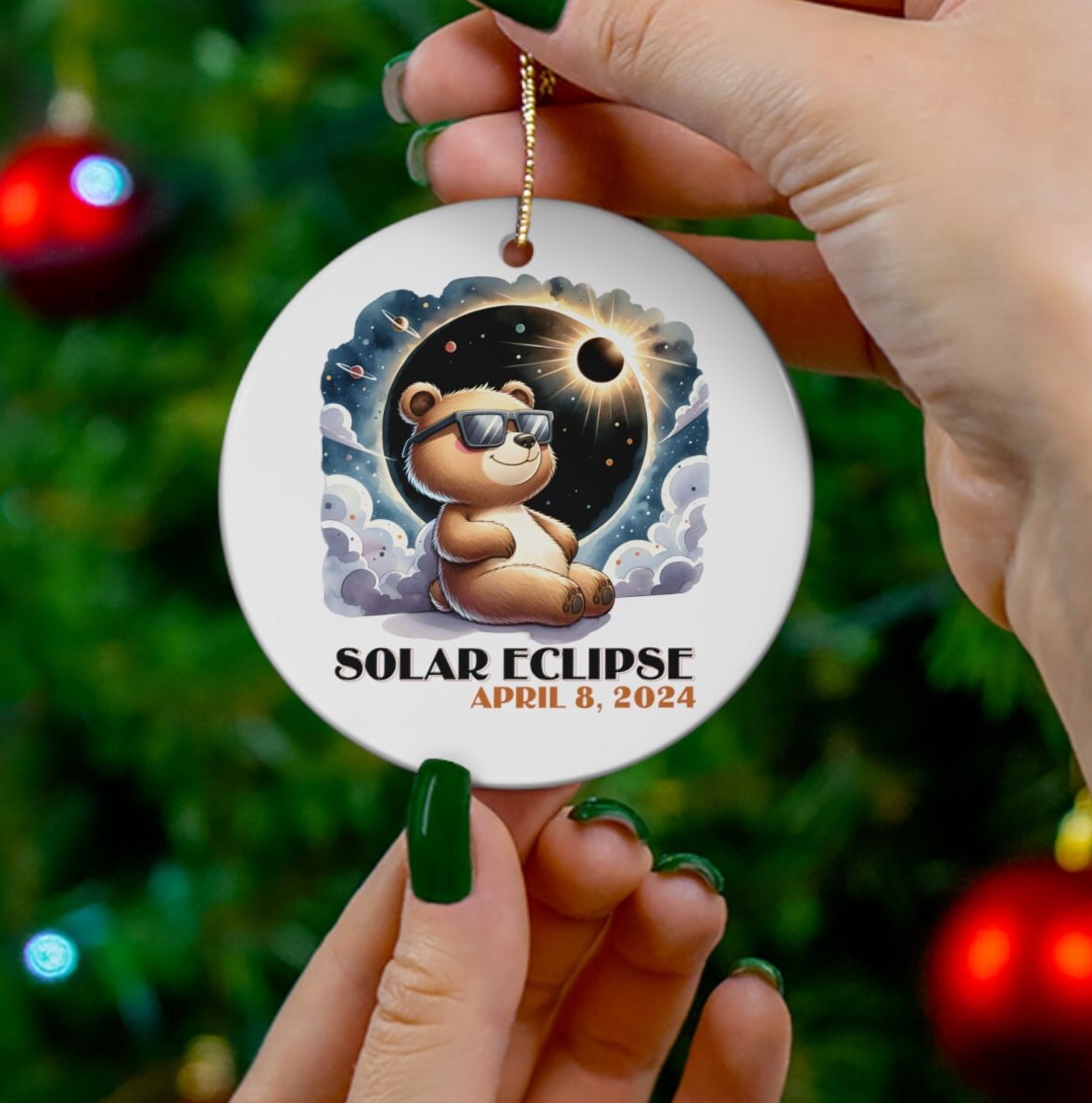 Solar Eclipse Ornament 2024, 2024 Total Solar Eclipse Ornament, Solar ...