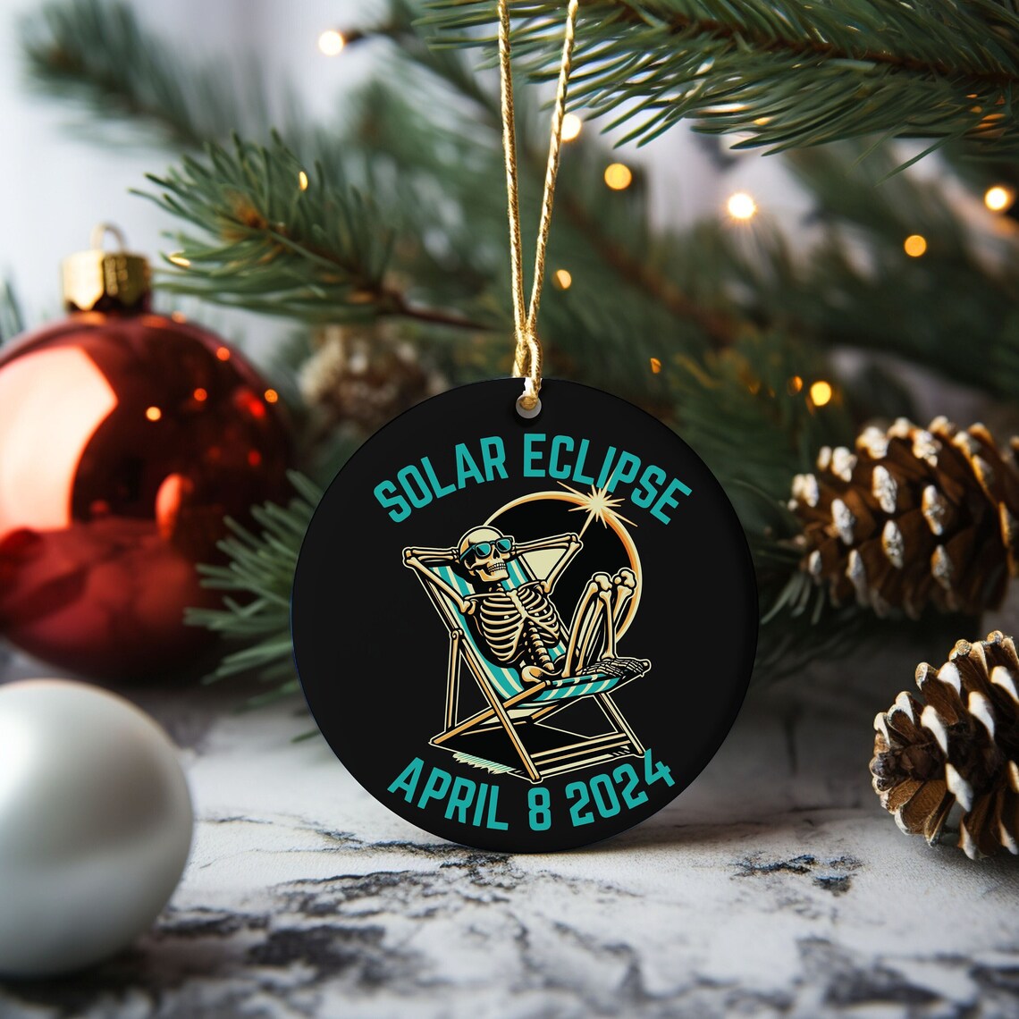 Solar Eclipse Ornament 2024, 2024 Total Solar Eclipse Ornament, Solar Eclipse Christmas Gift ...