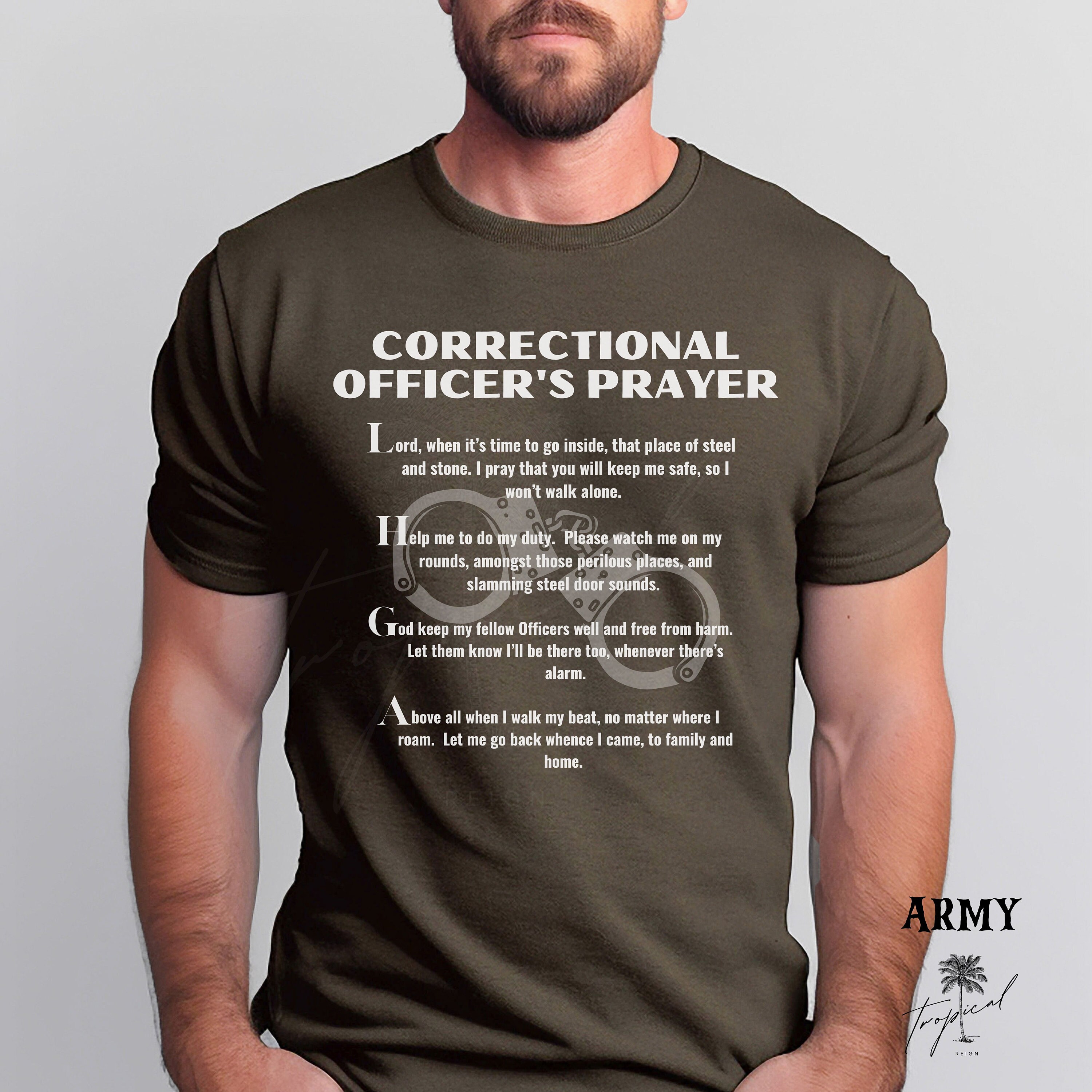Corrections Officer Prayer T-shirt, Correctional Officer Shirts ...