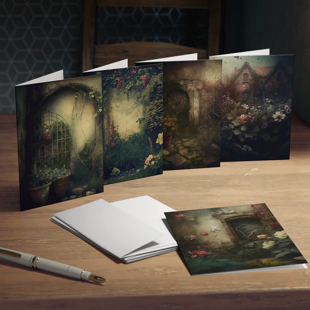 Vintage Rustic Garden Blank Inside Cards 5-pack With Envelopes, Secret ...