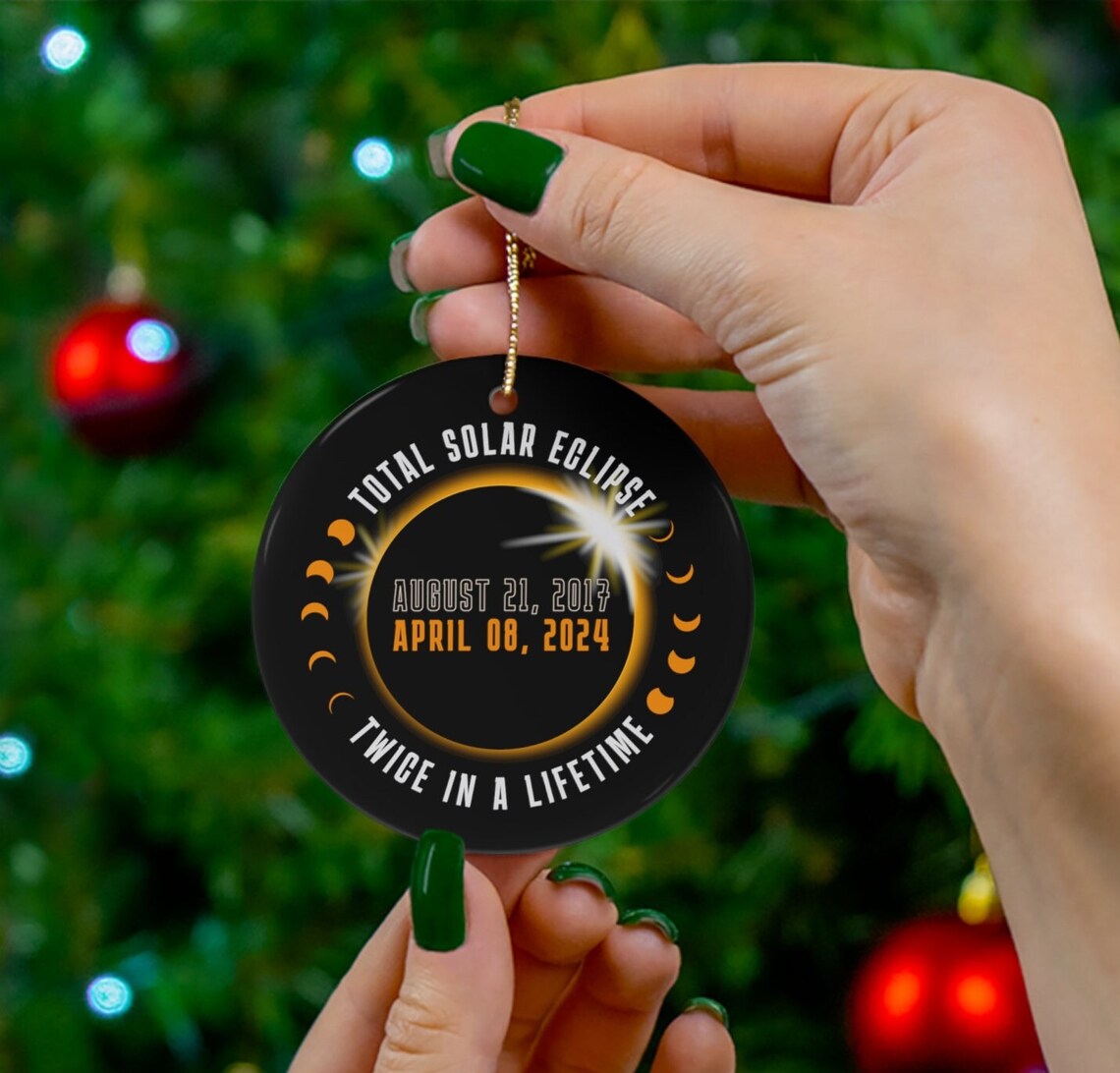 Solar Eclipse Ornament 2024, 2024 Total Solar Eclipse Ornament, Solar ...