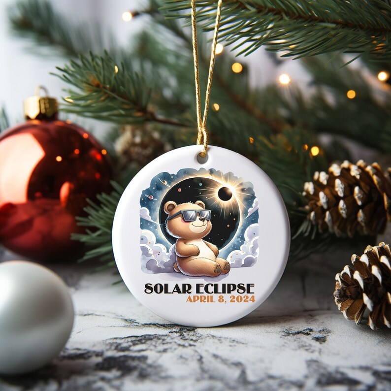 Solar Eclipse Ornament 2024, 2024 Total Solar Eclipse Ornament, Solar ...
