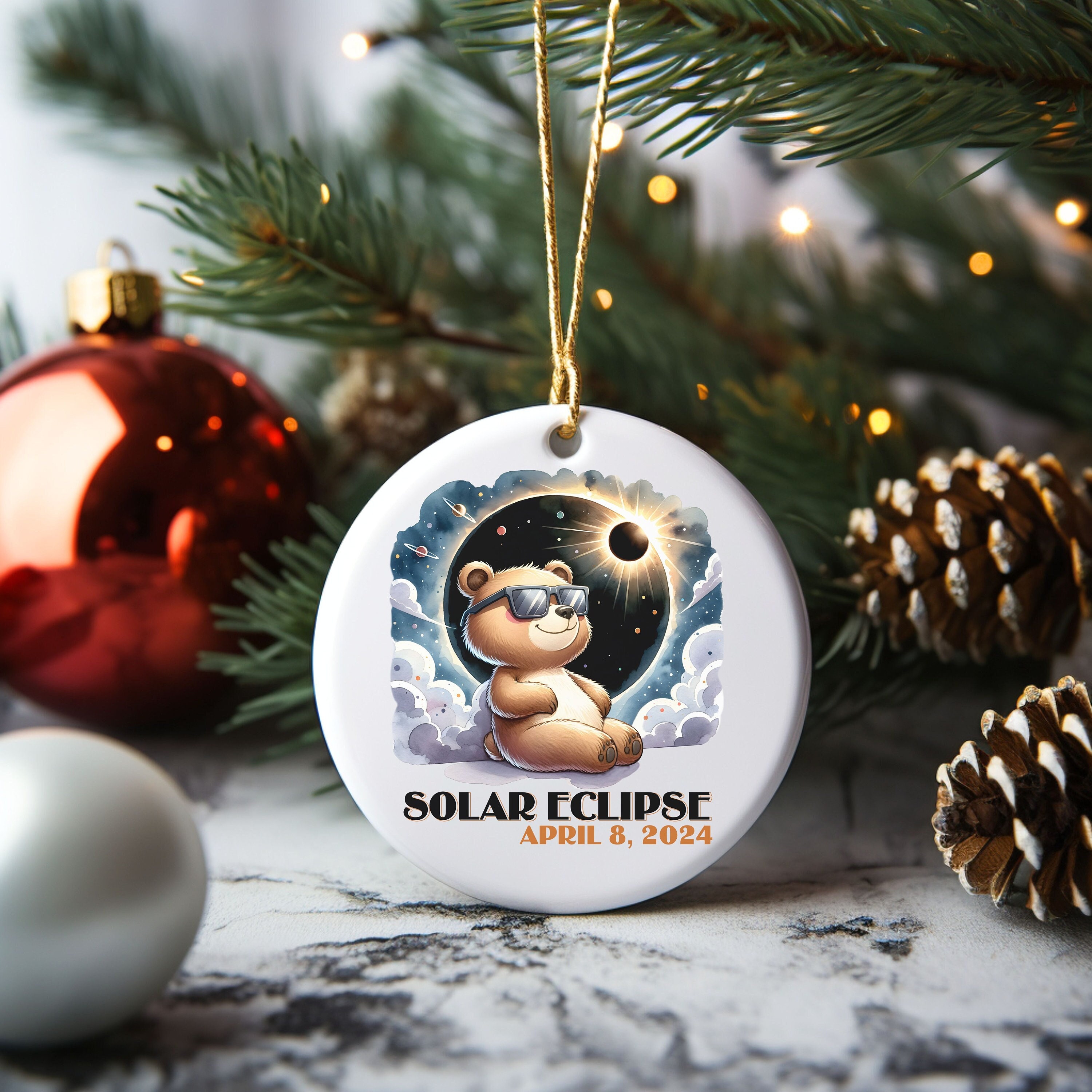 Solar Eclipse Ornament 2024, 2024 Total Solar Eclipse Ornament, Solar ...