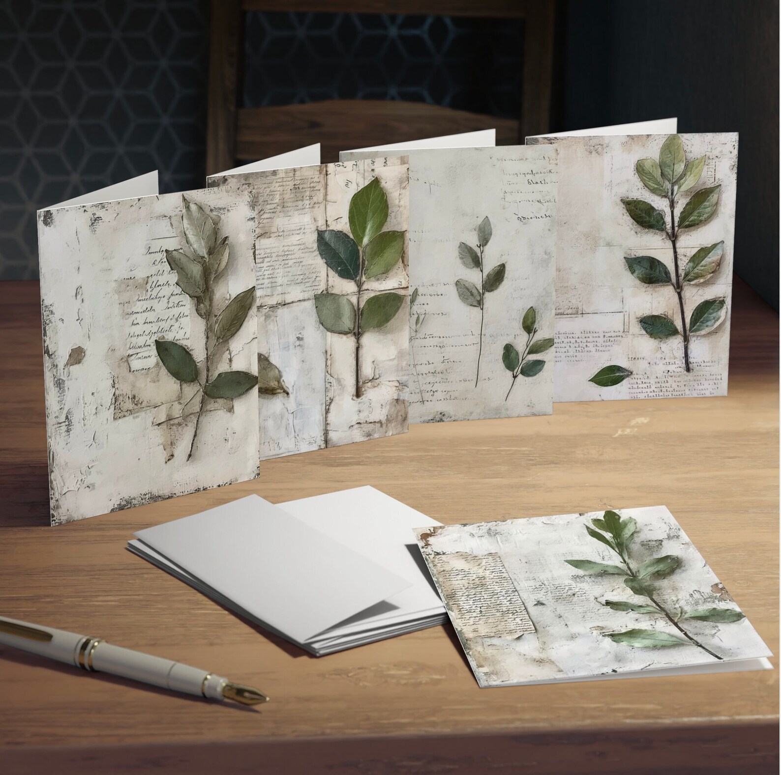 Botanical Blank Greeting Cards 5-pack With Envelopes, Botanical Cards ...